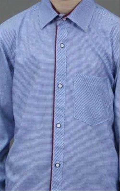 Рубашка для мальчика 110 - 116 голубого цвета