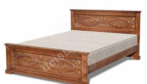 Изысканная кровать из массива дерева «Ханой»