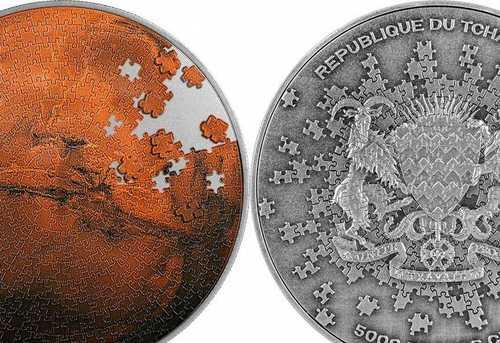 Монета"Марс-пазл" 1Oz Серебро Чад подарочный набор