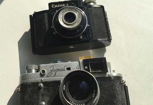 Фотоаппараты зоркий-4 и смена-2 на запчасти
