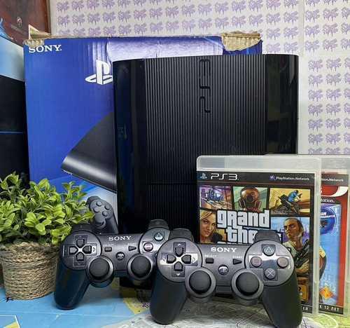 Прошитая Sony PS3 Super Slim 500Gb + 30 Игр