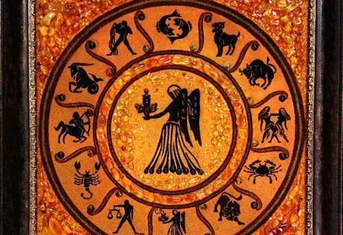 Картина из янтаря "Знаки зодиака - Дева"