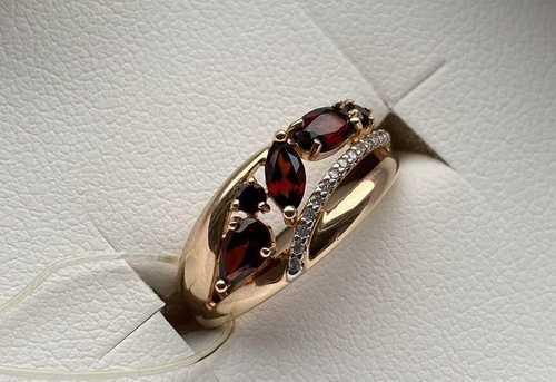 Новое золотое кольцо с гранатами 16.5 размер