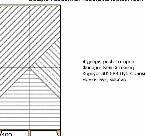 Шкаф распашной сканди 3