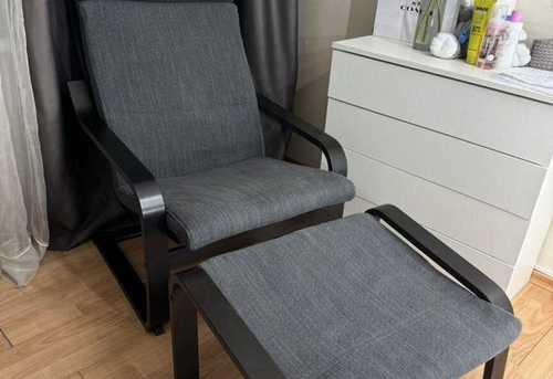 Кресло качалка поэнг IKEA и подставка для ног
