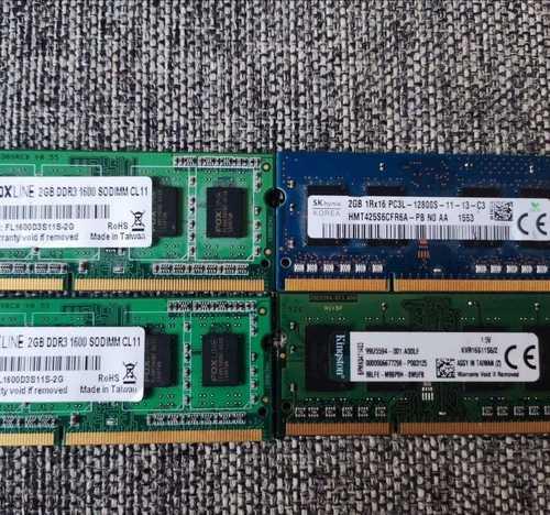 Оперативная память so-dimm ddr3 1-2GB