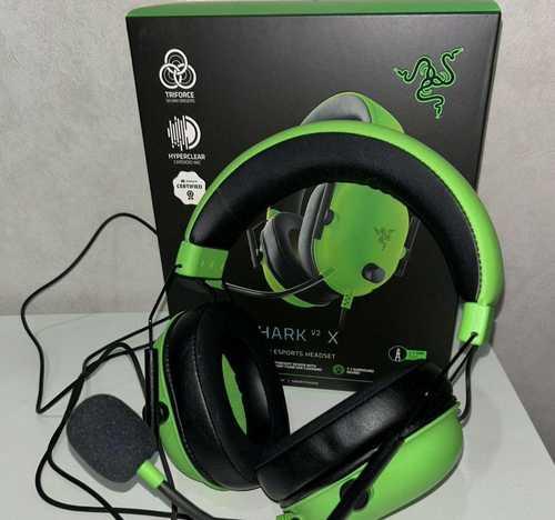 Наушники Razer blackshark v2x, зеленые