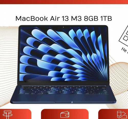 MacBook Air 13 m3 8gb 1tb Русская раскладка