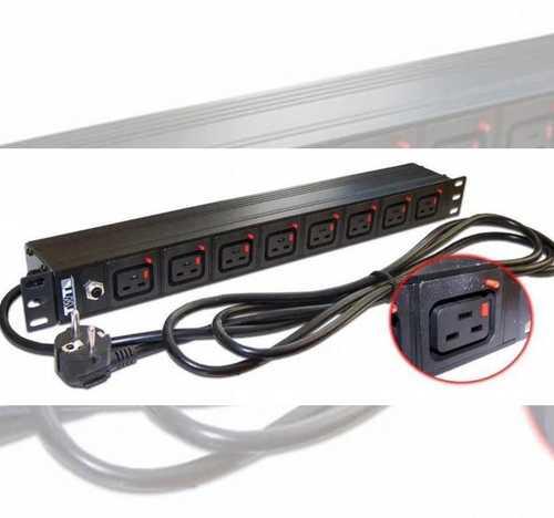 Lanmaster TWT-PDU-16A8C9L-3.0 верт.размещ. 8xC19 б