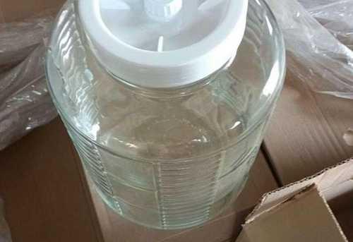 Бутыль стеклянная 18 литров с гидрозатвором