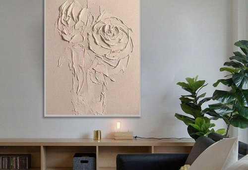 Картины маслом цветы Текстурная картина розы