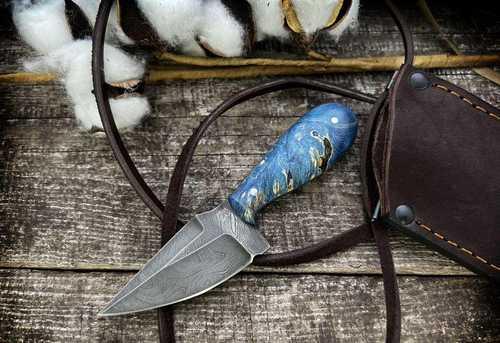 Шейный нож для городского ношения из дамаска