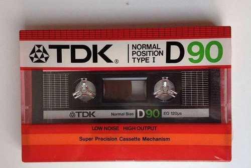 Аудиокассета TDK D-90 запечатаная