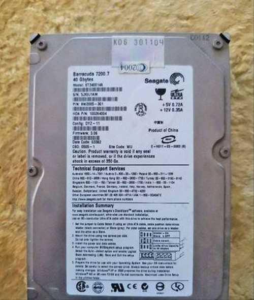 Жесткий диск HDD 40 Gb Seagate для пк