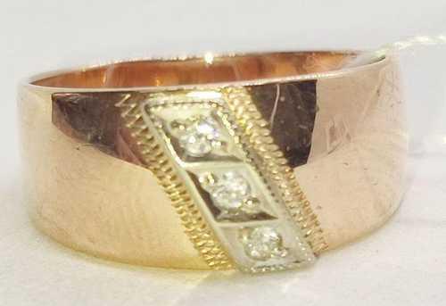 Золотое кольцо с бриллиантами 15 размер