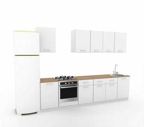Модульная кухня Амика-13e белый современный