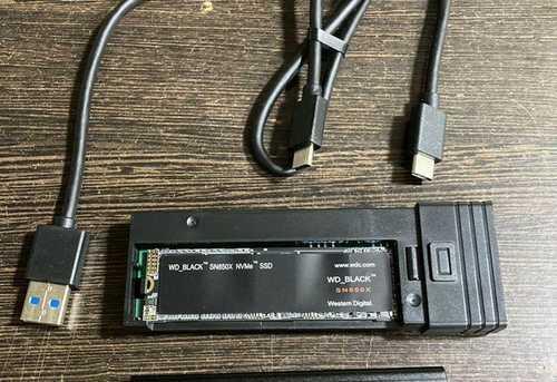 Портативный SSD M2 с доп разьемами