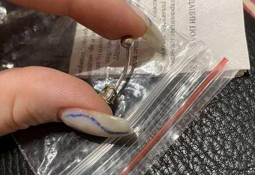 Серебряная серьга в пупок