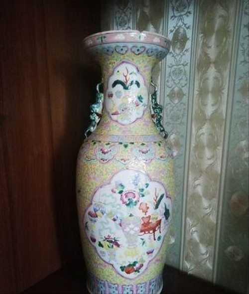 Напольная китайская ваза 60 см- середина 20 века