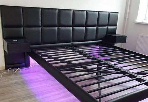 Парящая кровать Зара, черный, 160х200