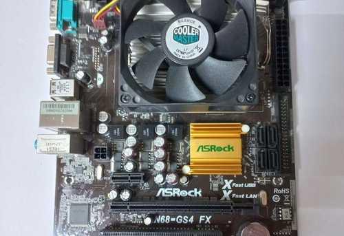 Материнская плата am3+ asrock n68-gs4 fx с проц