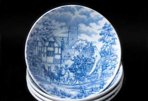 Синие Фарфоровые тарелки Старая Англия