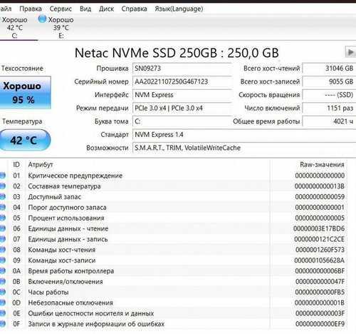 Ssd m2 nvme 250gb netac