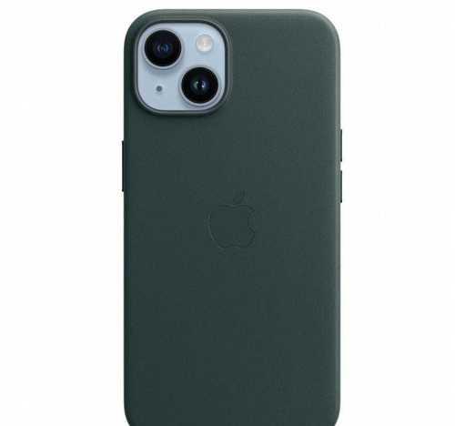 Чехол iPhone 14 Plus Leather MagSafe Forest Green