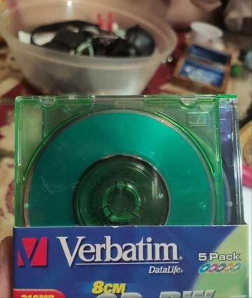 Диски Verbatim CD - RW 8см 5 штук
