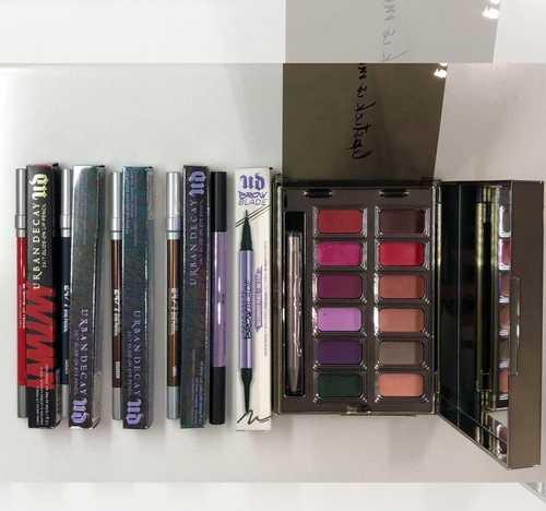 Urban decay палетка помад, карандаш для бровей