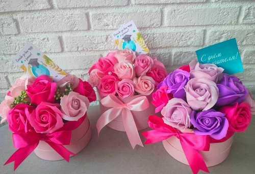 Букеты из мыльных роз в подарок маме