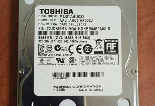 Жесткий диск SATA hdd 2.5 320 GB Toshiba