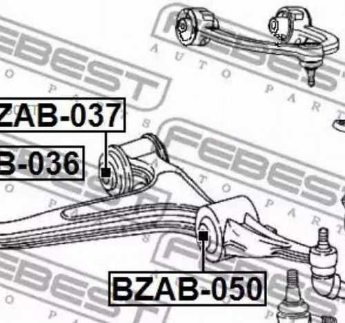 Febest bzab-050 сайлентблок переднего нижнего рычага\ MB E-Class E Matic 96-02