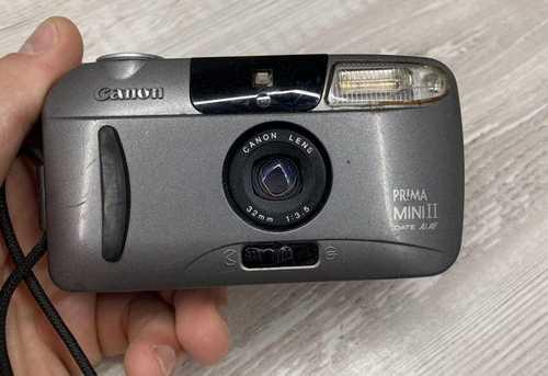 Плёночный фотоаппарат canon prima mini ll