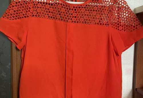 Оранжевая Блузка женская Zara Зара размер XS