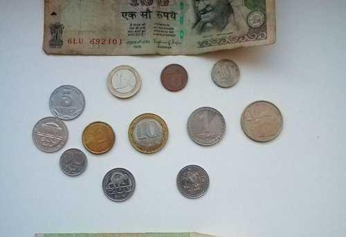Коллекция денег.Бумажные и монеты