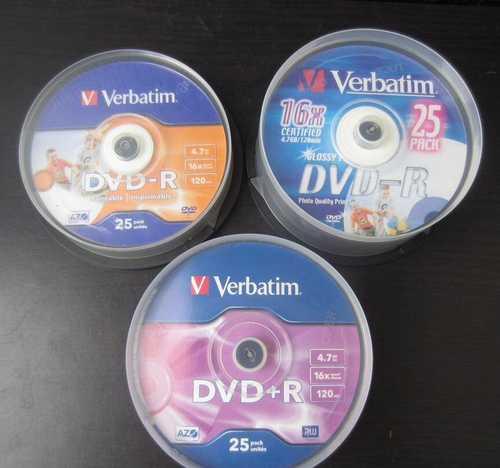 Новые диски болванки Verbatim DVD  R