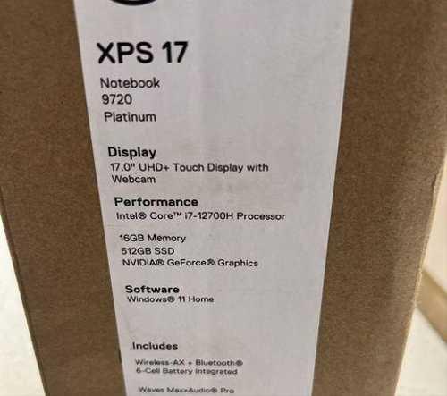 Ноутбук Dell XPS 17 9720 UHD/i7/16Gb/512Gb/3050
