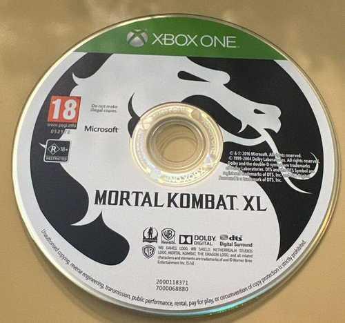 Mortal kombat xl xbox one диск отличное состояние