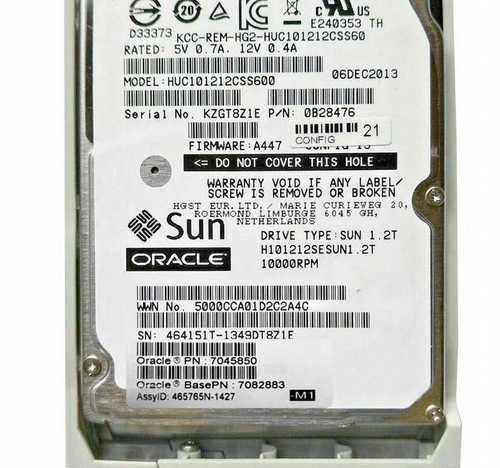 Жесткий диск Sun 7082883 1.2TB SAS 2,5" HDD