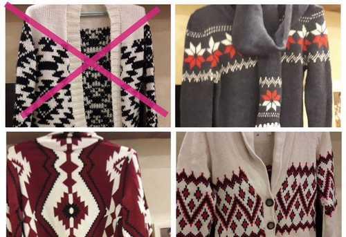 Кардиган, платье H&M, джемпер Мohito