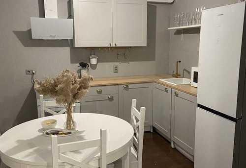 Кухонный стол круглый IKEA белый раздвижной