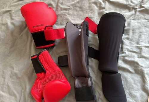 Защита голени, боксерские перчатки