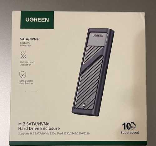 Внешний корпус Ugreen для SSD M2 nvмe и SATA