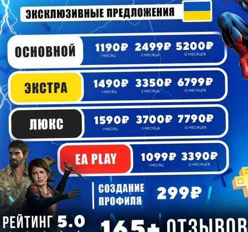 Подписка ps plus Delux   игры на ps4 ps5 (Арт.41214)