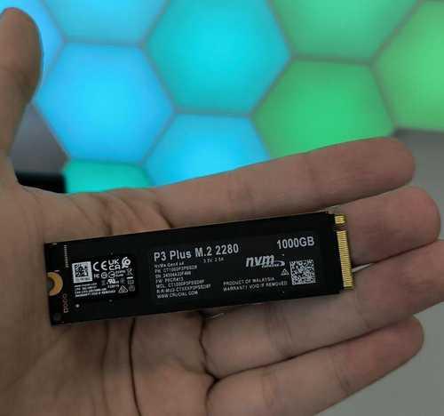 Crucial P3 Plus 1TB M.2 PCIe 4.0 NVMe 5000 мб/с