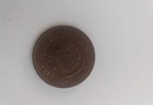 Монета 3 коп 1916 г медная