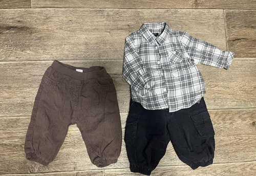 Детские вещи: штаны вельветовые, рубашка, 68