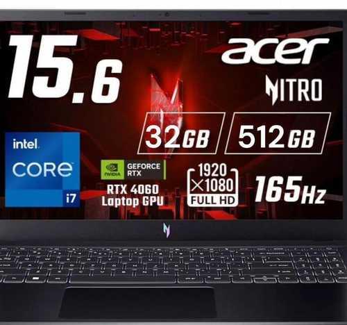 Игровой Acer Nitro V 15 165Hz i7 13G/32Gb/RTX4060