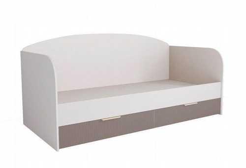 Кровать с ящиками дкд 2000.1 Лавис (Белый софт/Гре